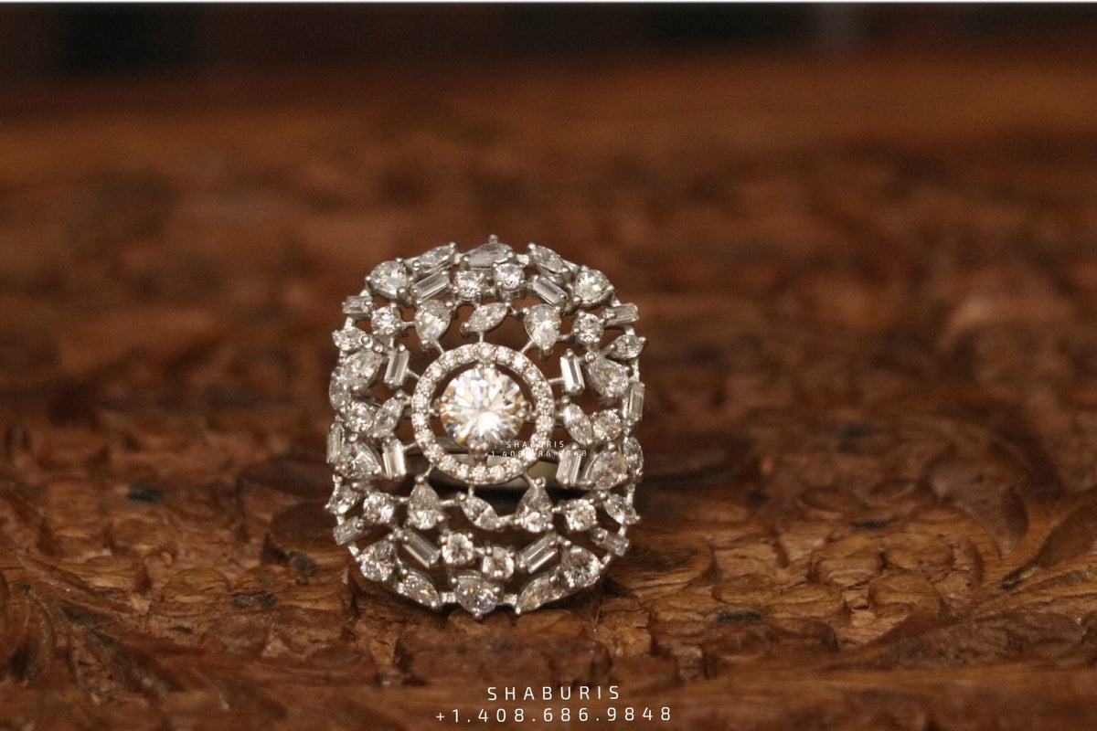 Pure Silver Jewellery Indian ,Engagement Ring sterling silver,white go ...