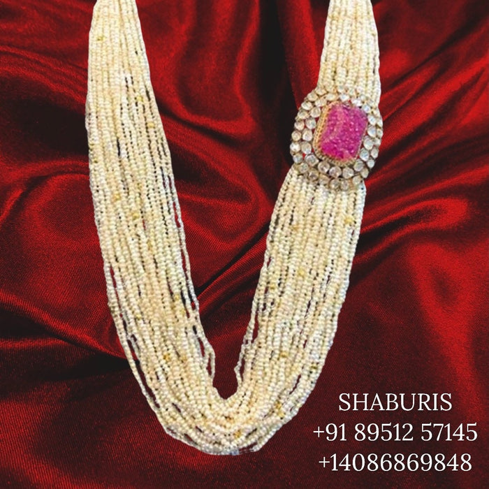 Side brooch pearl necklace | one side pendent necklace| Pearl Jeweller ...