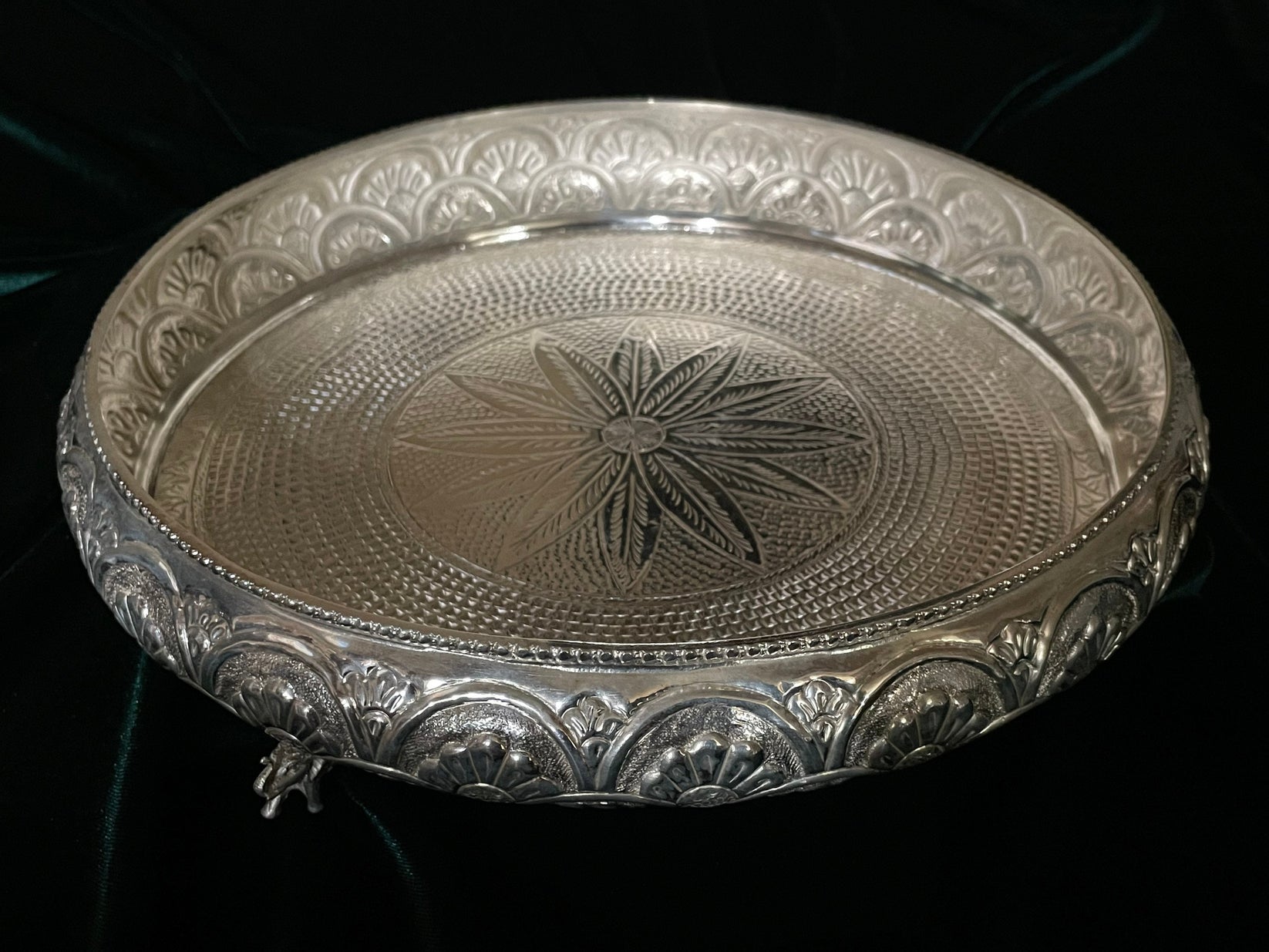 Pure Silver pooja thali,pure silver plate,Pure silver articles indian ...
