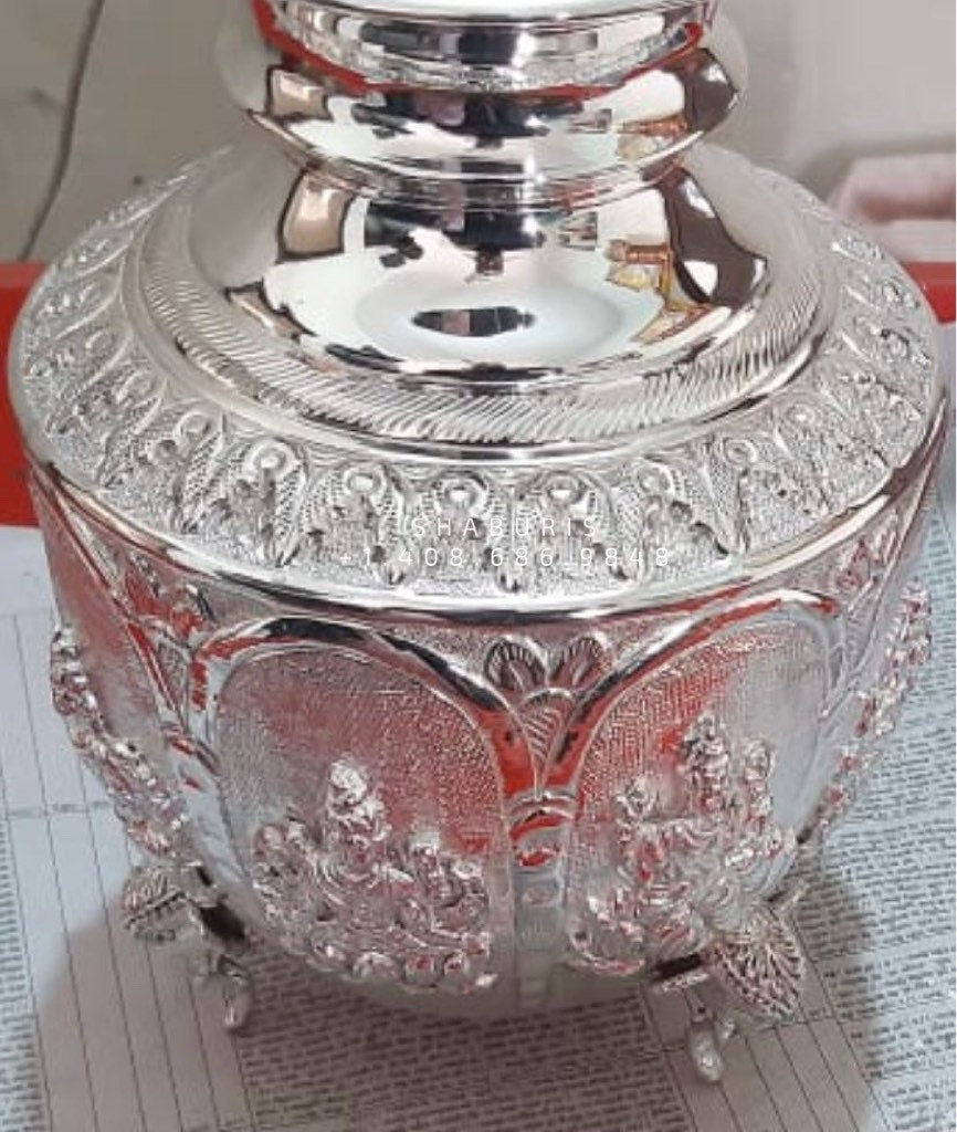 Kalsam in Silver,Lakshmi Kalasam,Pure Silver Ashta Lakshmi Kalash,pooj ...