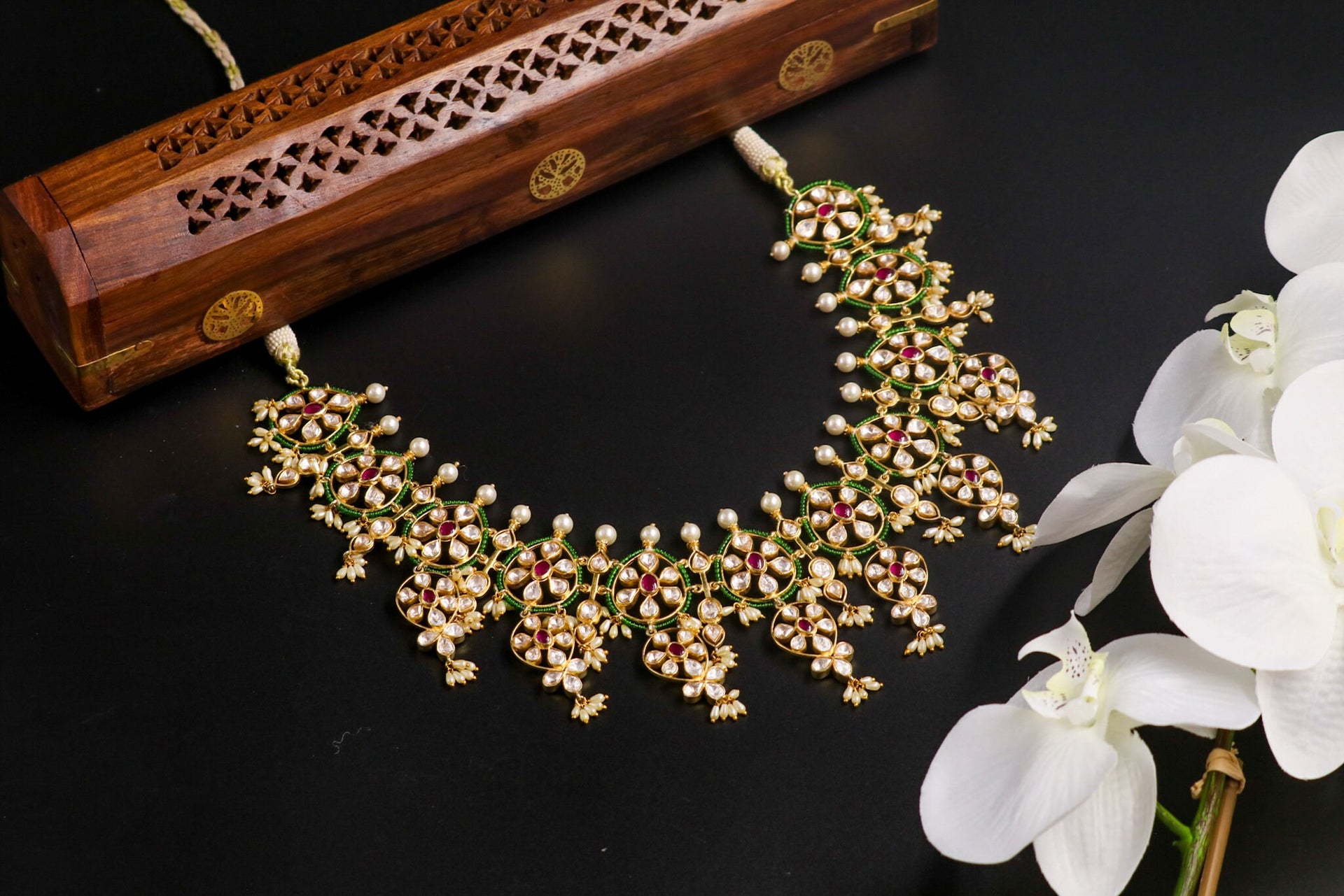 Polki Necklace Bridal Jewelry Wedding Jewelry Diamond Necklace Silver ...